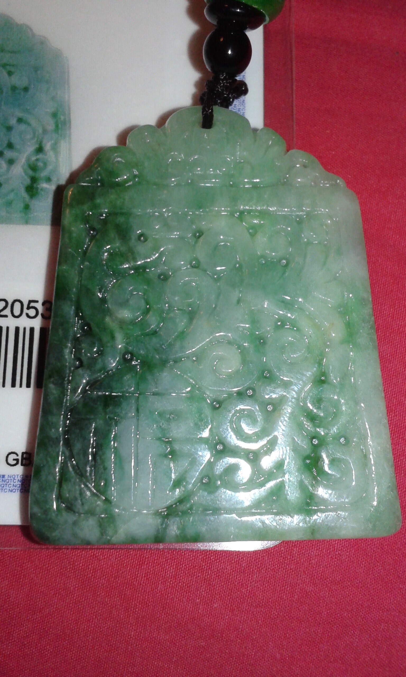 Untreated Jadeite A Jade Large Rectangular Medallion Micro Detailed ...