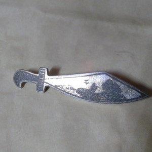 Iraqi 1940s Niello Solid Silver Scimitar Brooch Unisex Mens Womens ...