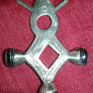 Silver Colour Metal Handmade Arabic North African Cross Pendant ...