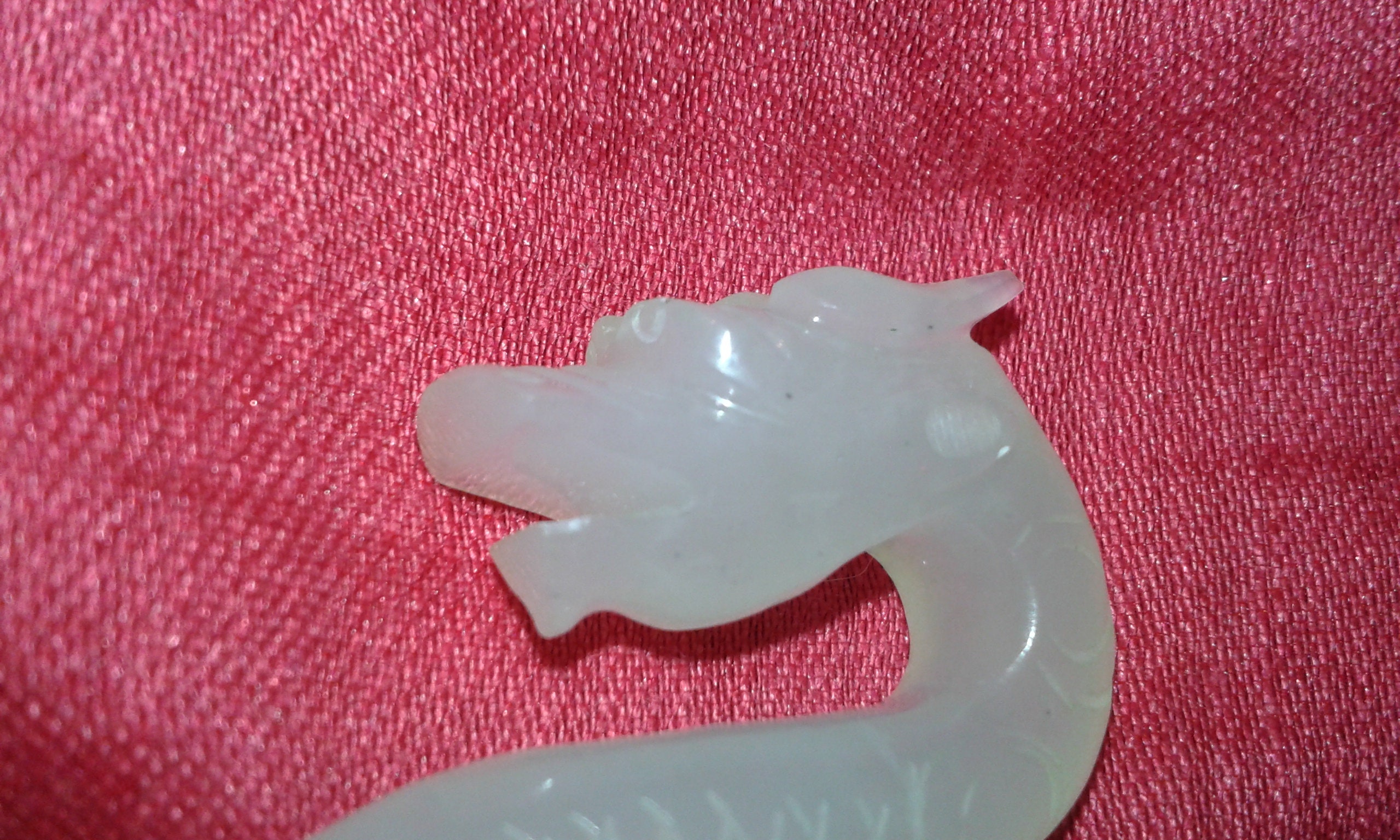 Celadon Translucent Nephrite Jade Dragon Head Pendant Oriental | Etsy