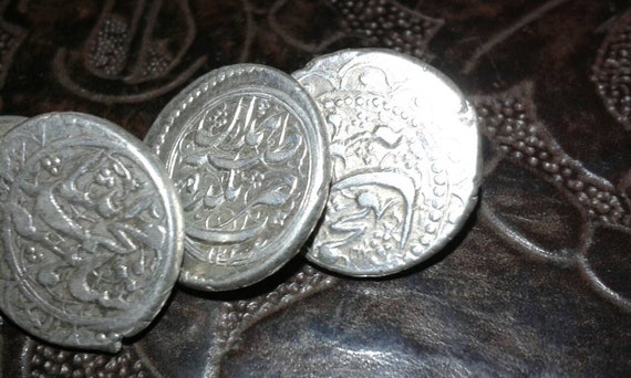 Mughal Middle Eastern Arabic solid silver cufflinks I… - Gem