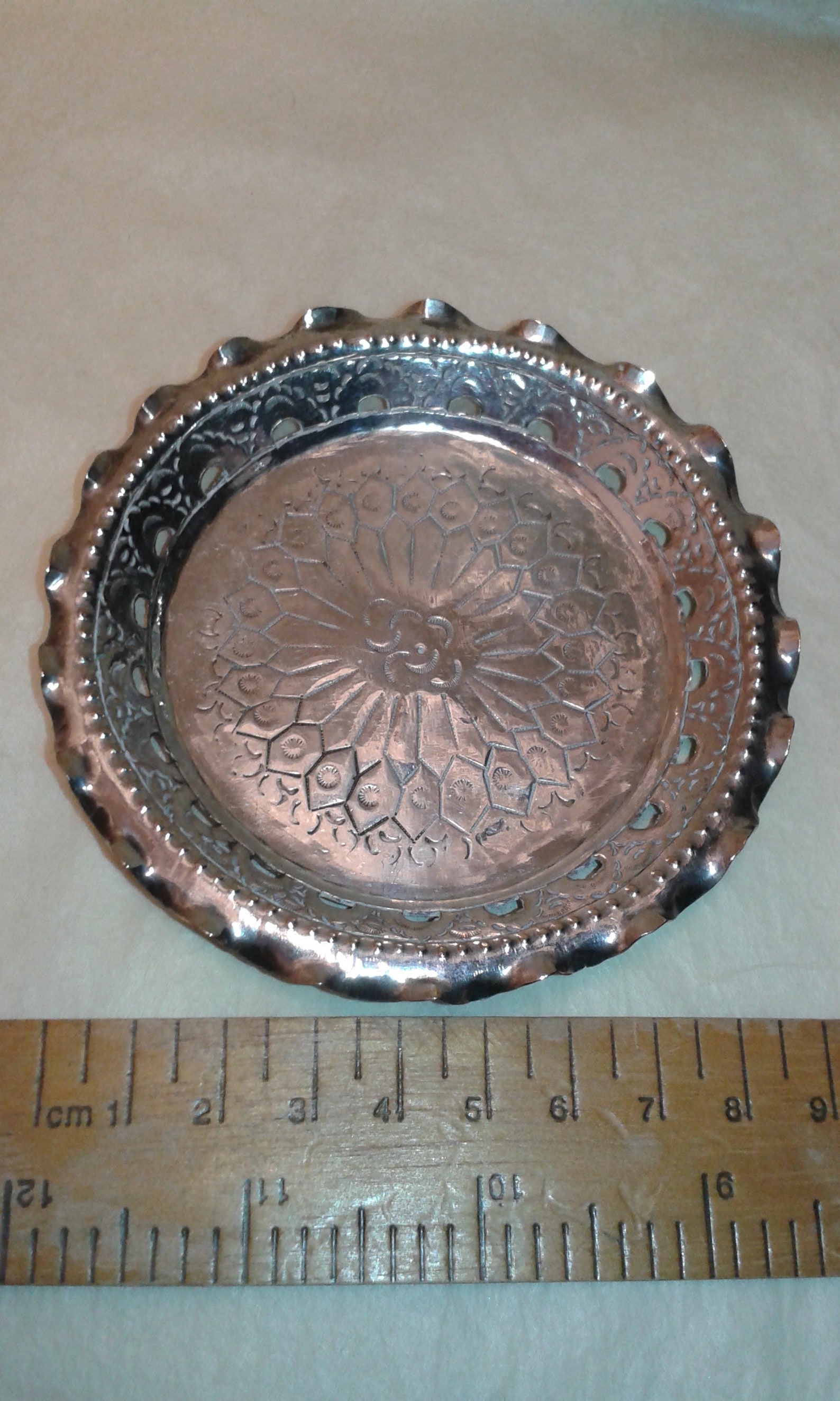 Antique Chinese Solid Sterling Silver Trinket / Pin Dish , Pierced ...