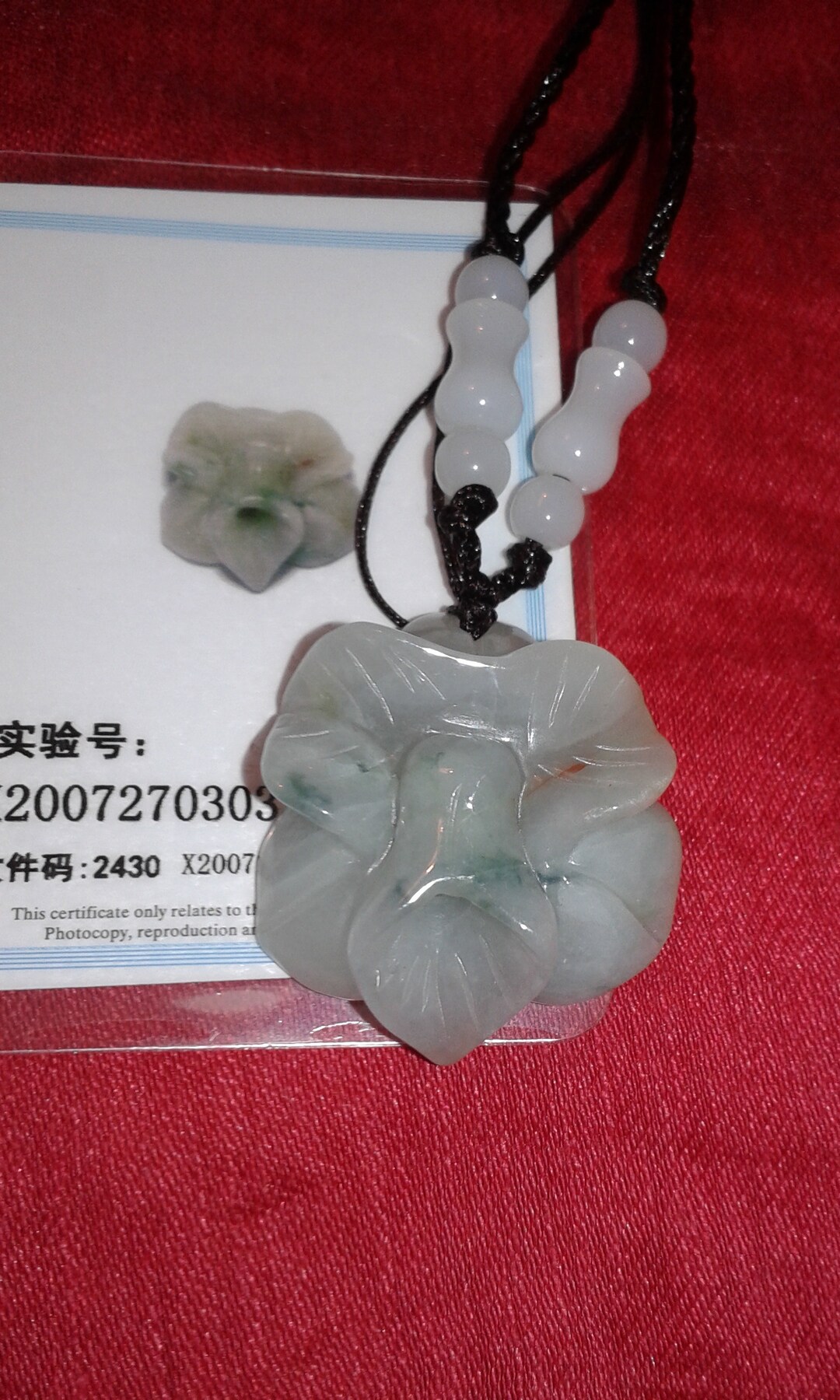 Jadeite A Jade Magnolia Flower Hand Carved Pendant Floral Natural Plant ...