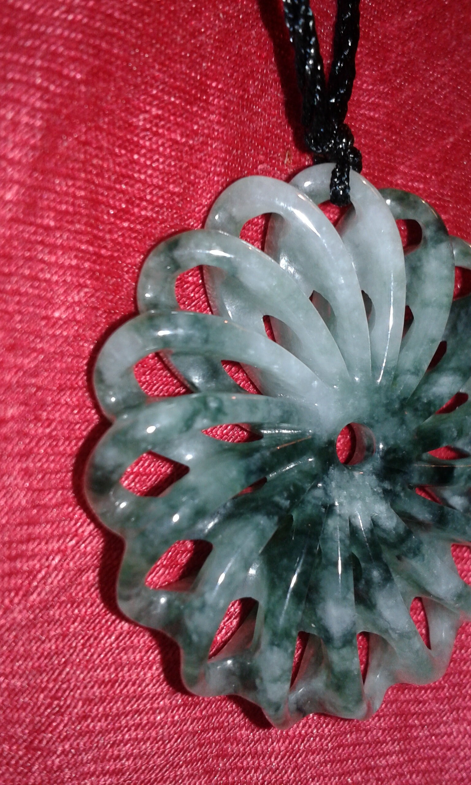 Untreated A Jadeite Jade spiral swirl pendant filigree style | Etsy