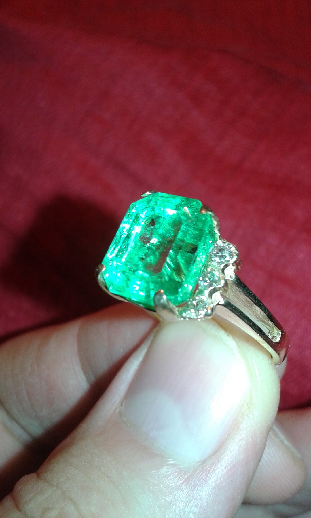 Untreated Unoiled 5.09ct Emerald Cut Earth Mined Emerald GIA Certified ...