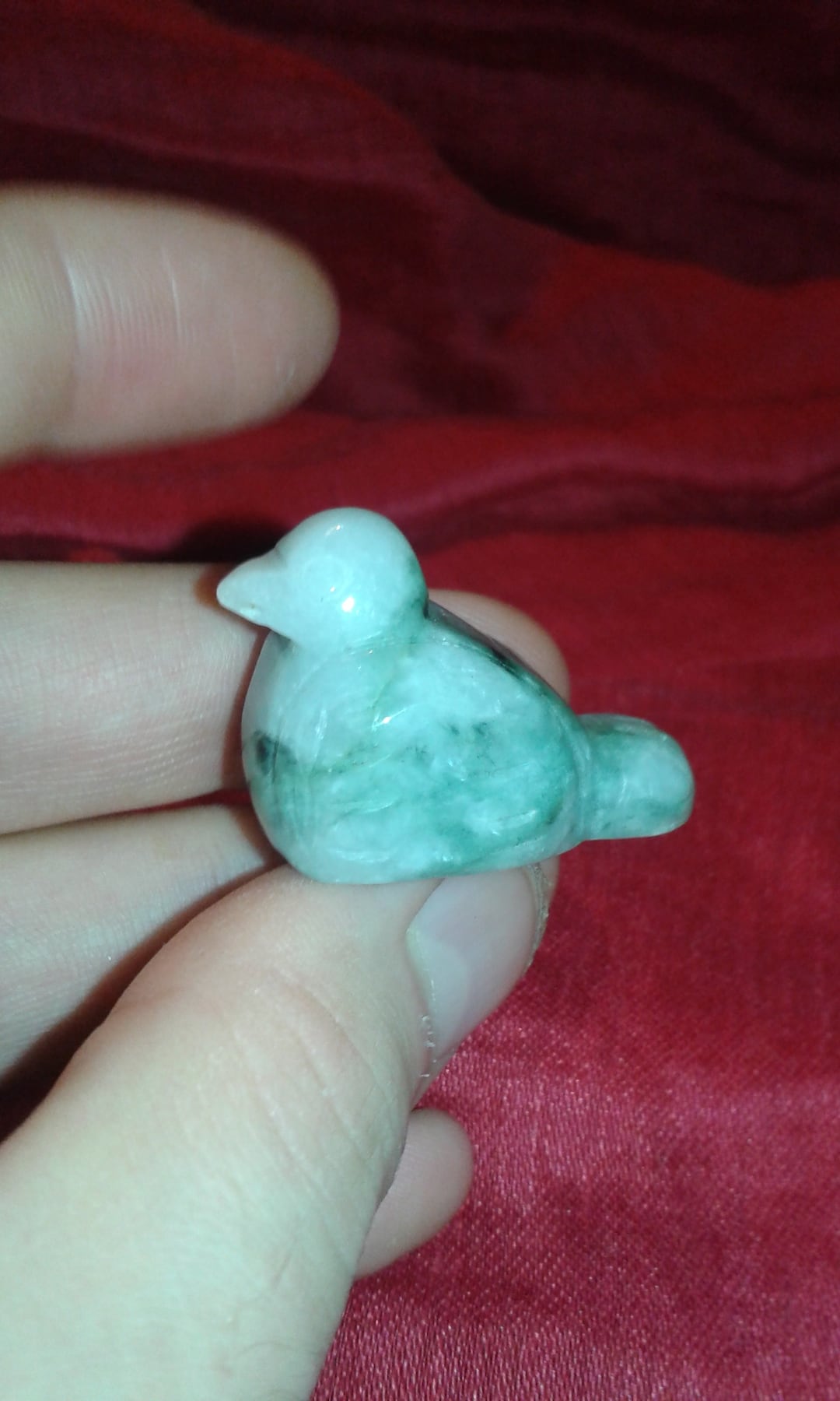 Untreated Jadeite Jade Chinese Mandarin Duck Miniature Carved Figurine ...