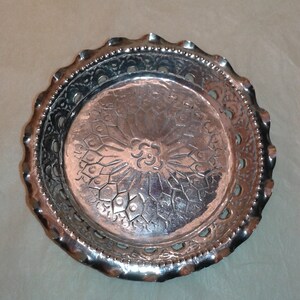 Antique Chinese Solid Sterling Silver Trinket / Pin Dish , Pierced ...