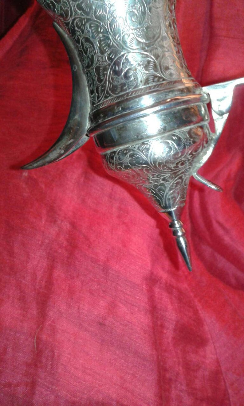 Solid 800 Purity Silver Egyptian Handmade Dallah Coffee Pot - Etsy UK