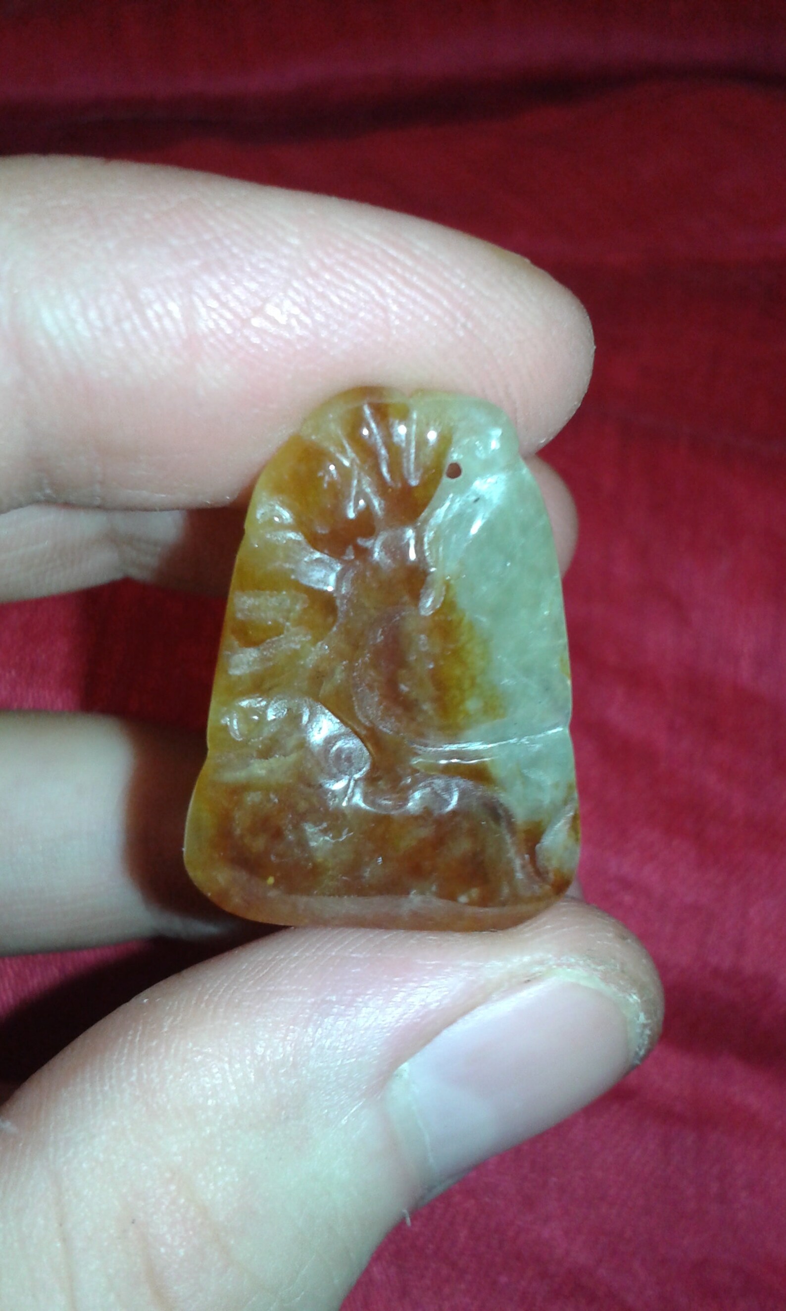 Untreated A Jadeite Jade Orange Brown Rich Mottled Fire Colour Ruyi ...
