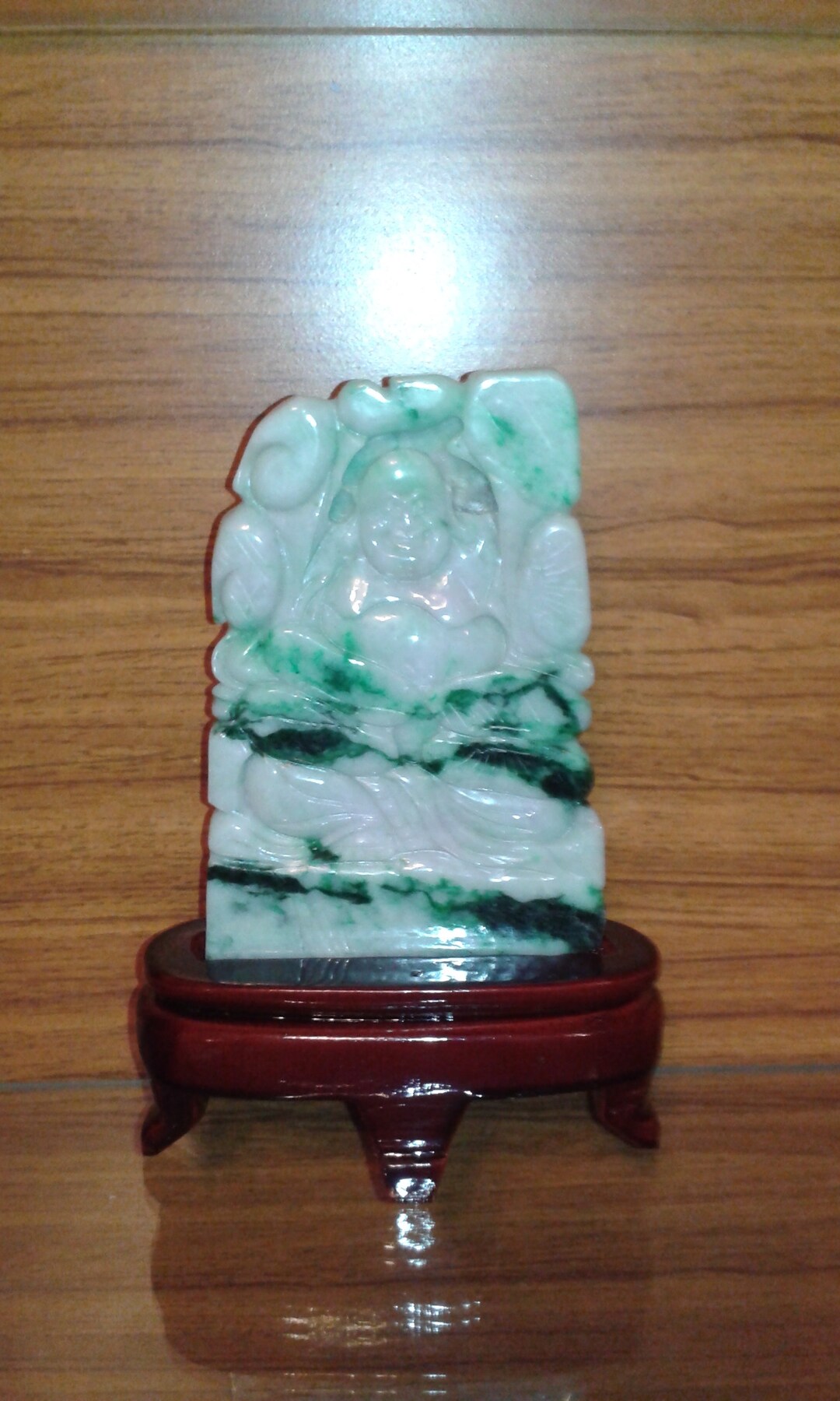 Jadeite (A) Jade Untreated Rock Buddha Handcarved Buddhist Ornamental ...