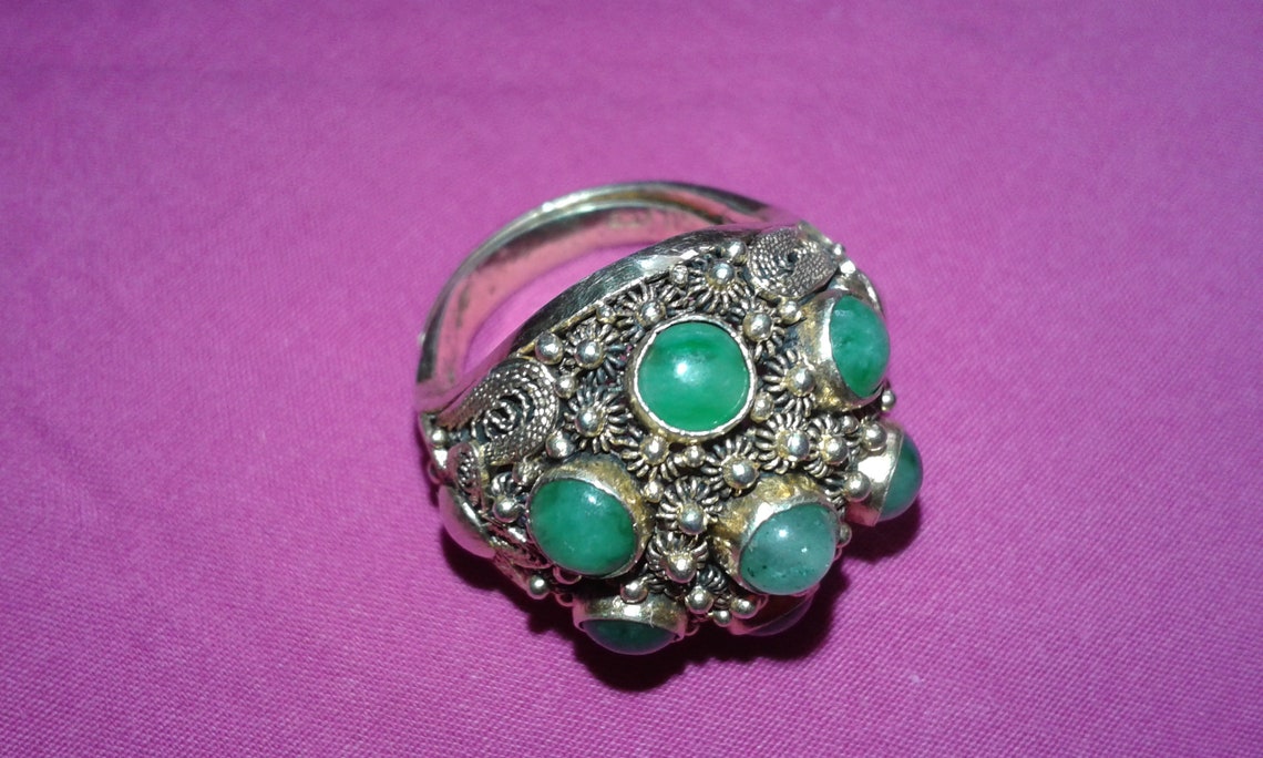 Solid sterling silver pure gold gilt untreated Jadeite A Jade | Etsy