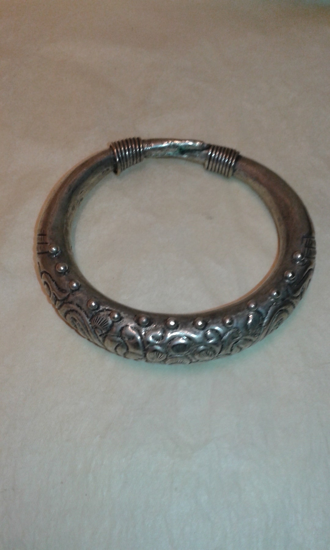 Solid Tested Silver Antique Chinese Asian Oriental Womens Bangle ...