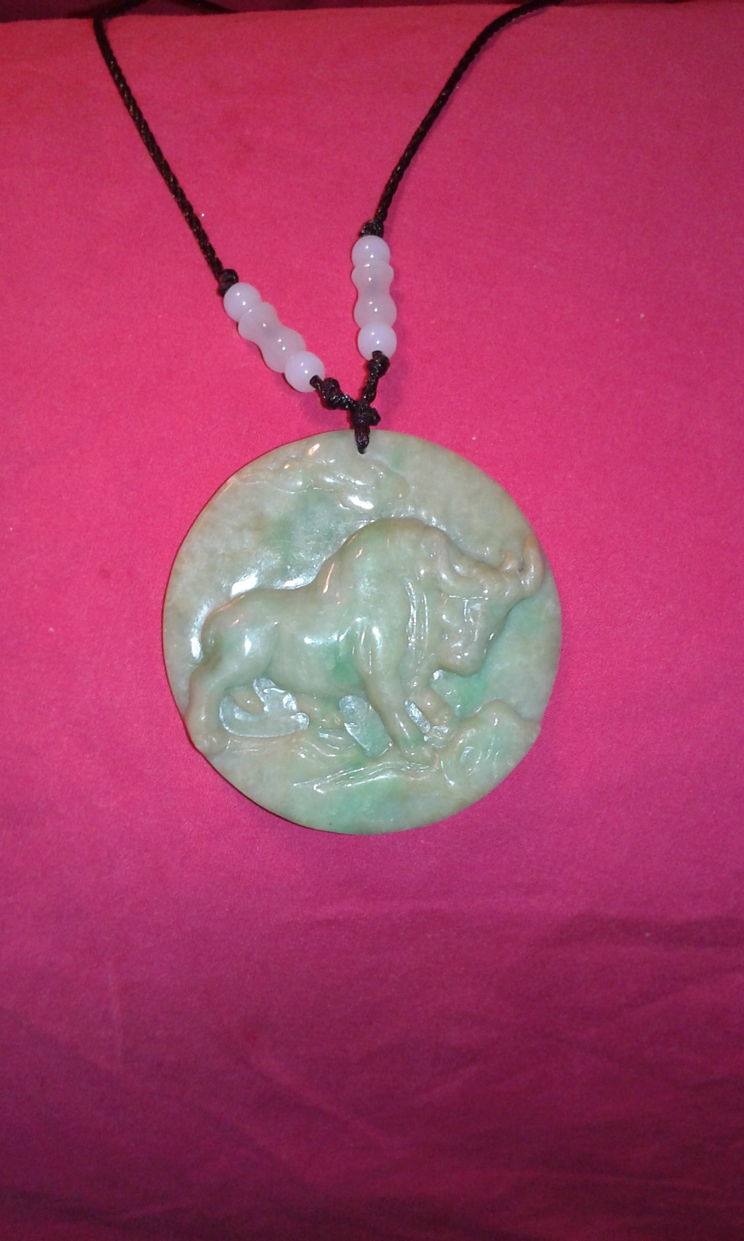 Relief Carved Bull Carving Untreated Jadeite Jade Nature Themed ...