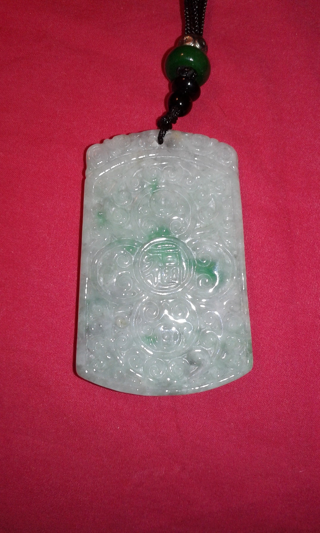 Untreated Jadeite A Jade Large Rectangular Medallion Micro Detailed ...