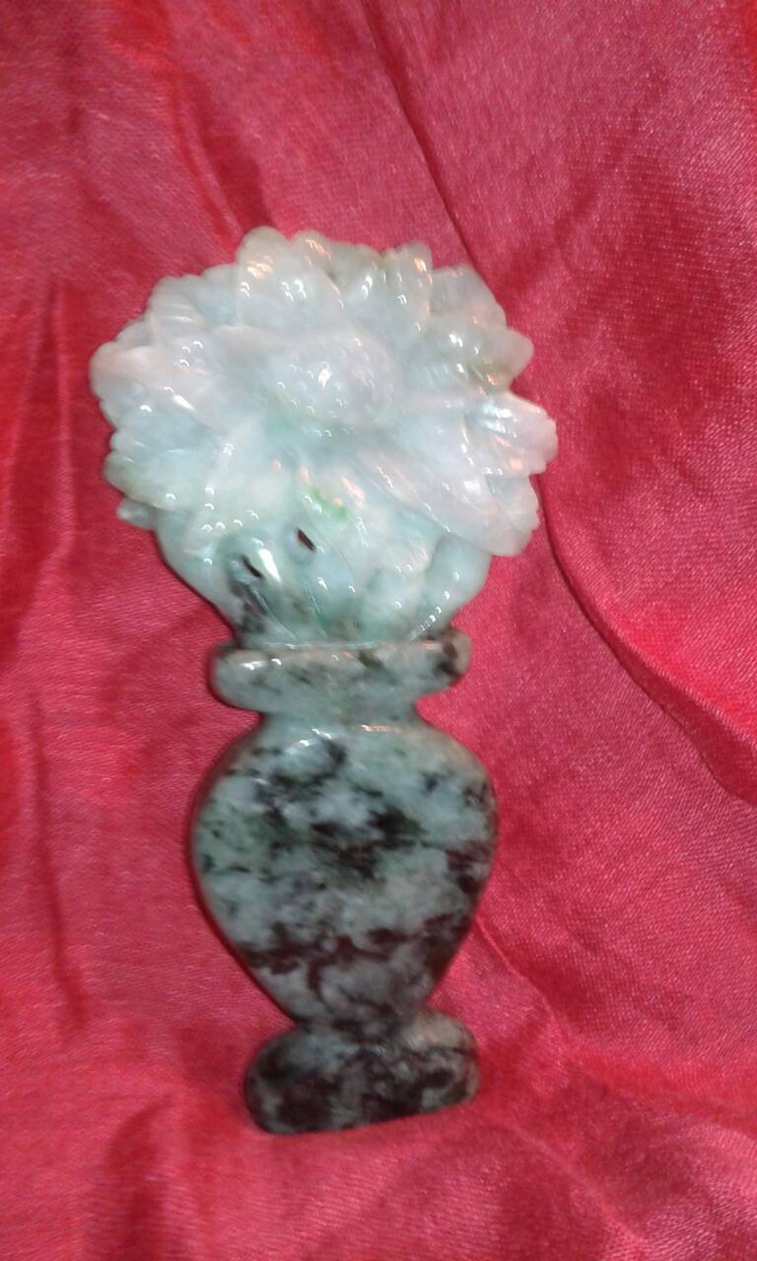 Untreated Jadeite Jade Flower Basket Chinese Ceramic Oriental Peony ...