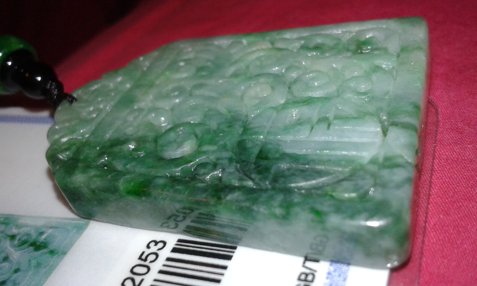 Untreated Jadeite A Jade Large Rectangular Medallion Micro Detailed ...