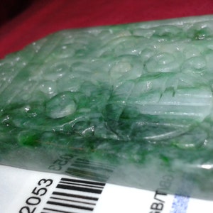 Untreated Jadeite A Jade Large Rectangular Medallion Micro Detailed ...