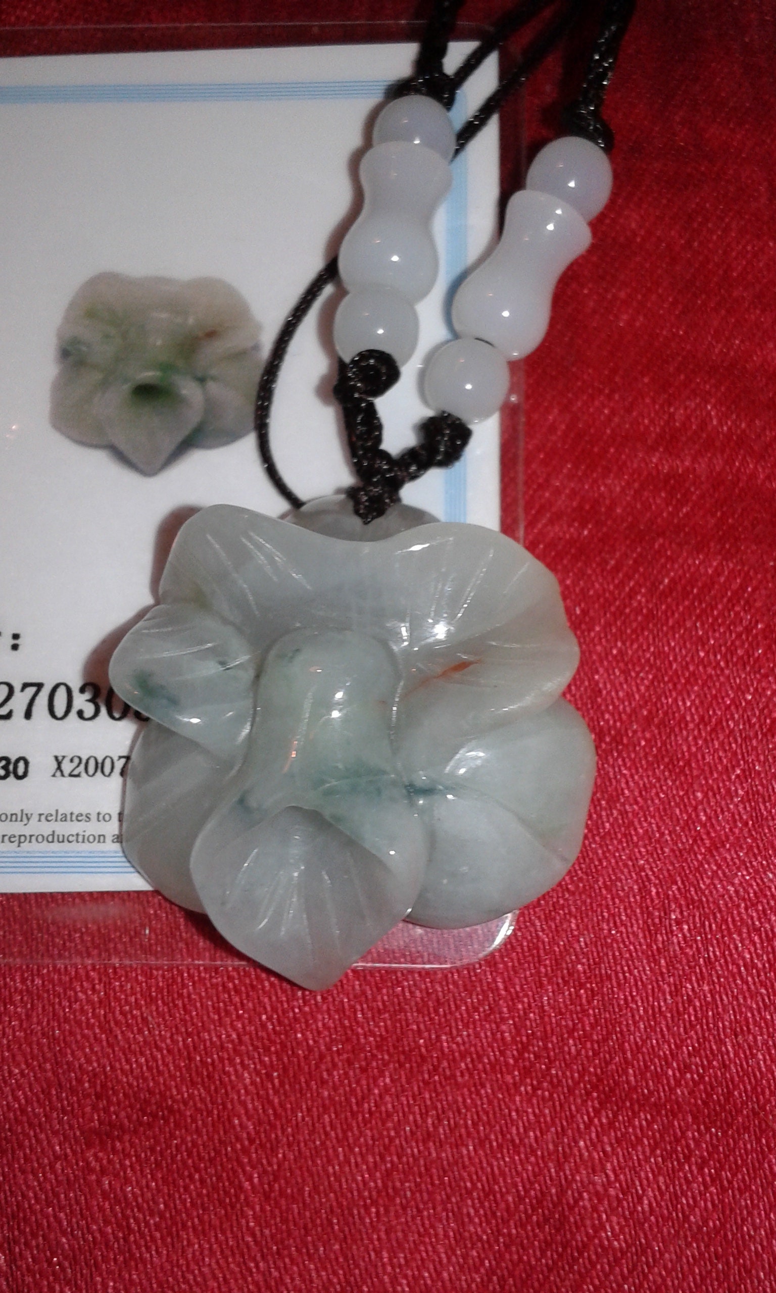 Jadeite A Jade Magnolia Flower Hand Carved Pendant Floral Natural Plant ...