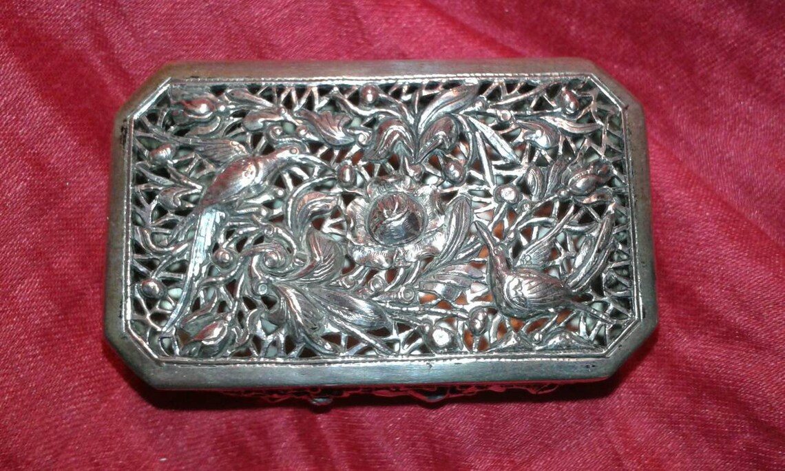 Antique Chinese solid sterling silver potpourri pierced box | Etsy
