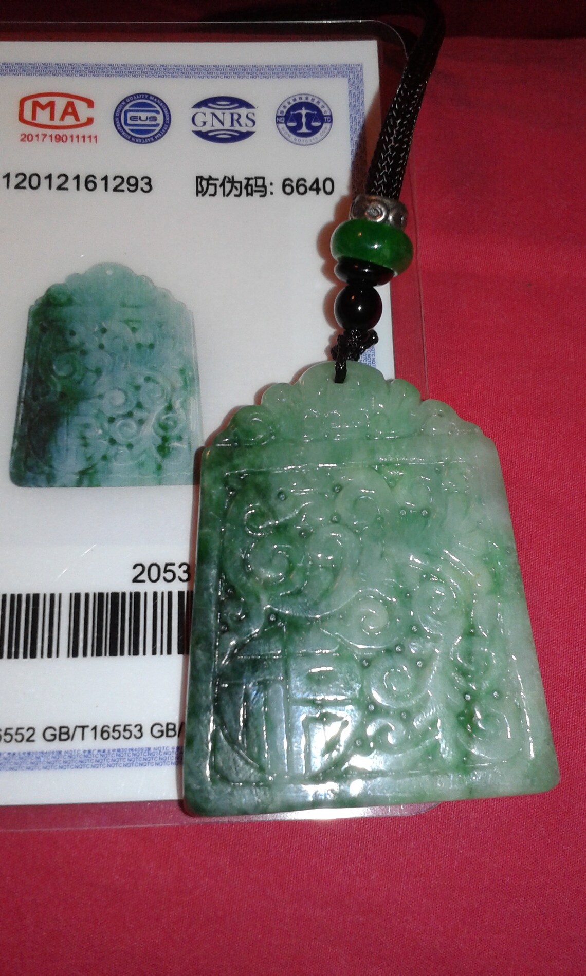Untreated Jadeite A Jade Large Rectangular Medallion Micro Detailed ...