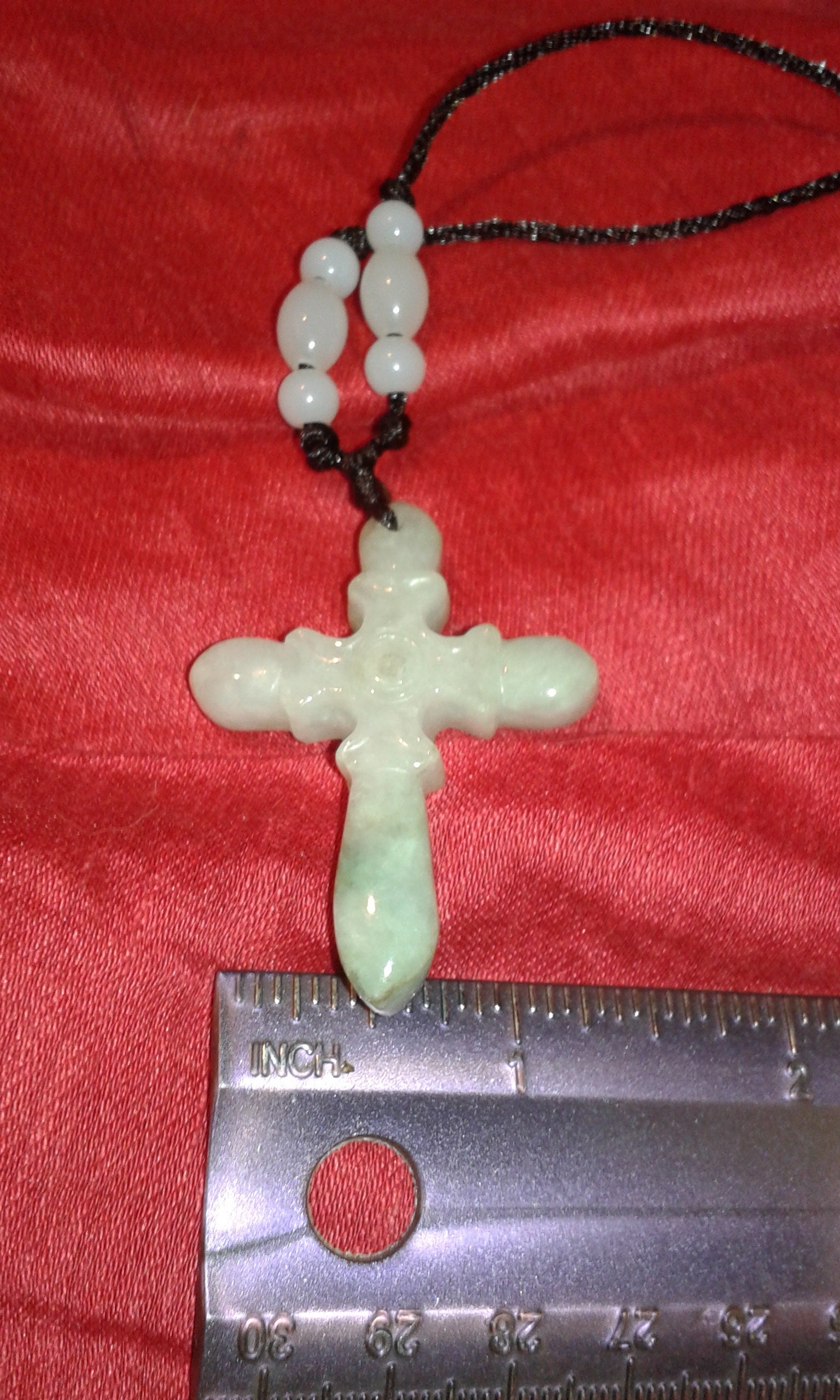 Untreated A Jadeite Jade Christian Crucifix Cross Unisex Necklace ...