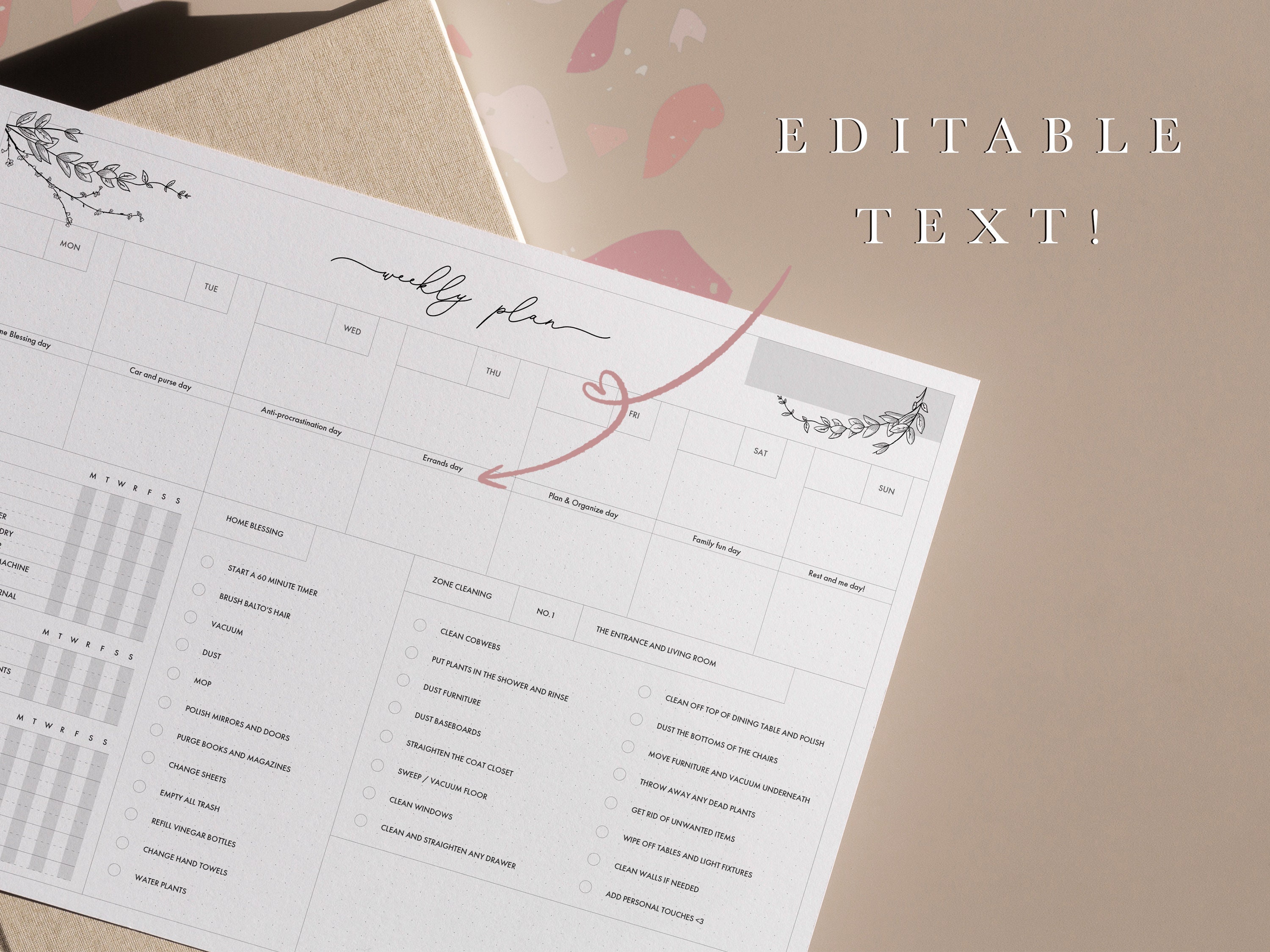 Weekly Flylady CONTROL Journal Editable Zone Cleaning Home | Etsy