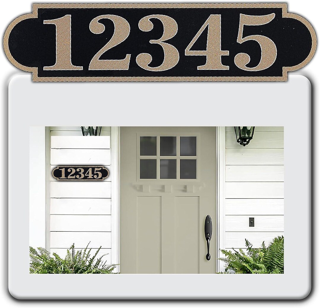 Curb-n-sign® Horizontal Fancy Address Numbers for Outside, Custom ...