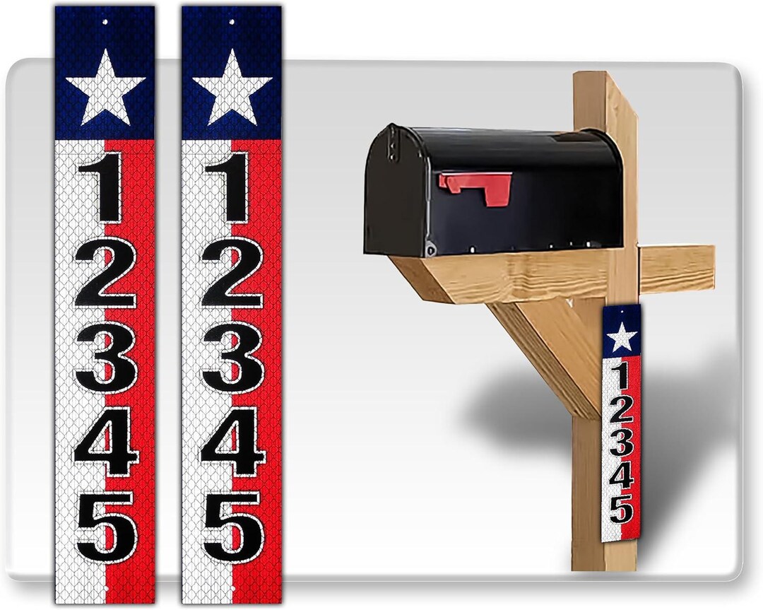 Curb-n-sign® 2 Reflective Mailbox Address Numbers Plaques, 3"x18 ...