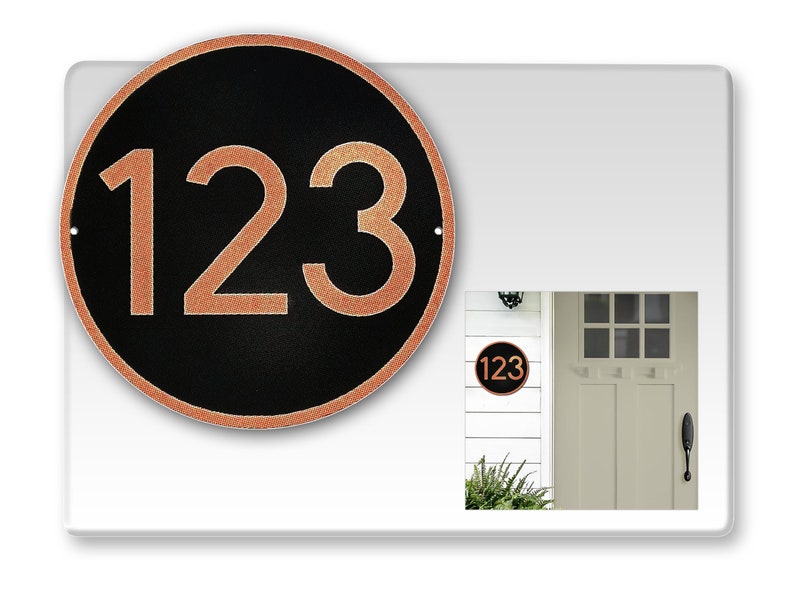 Reflective Aluminum House Number Sign: Custom Curb Sign, 8 Inch - Etsy