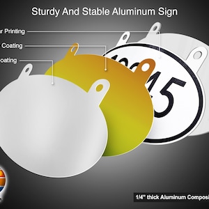 Curb-n-sign Hanging House Mailbox Address Sign, Made in USA Oval Shaped ...