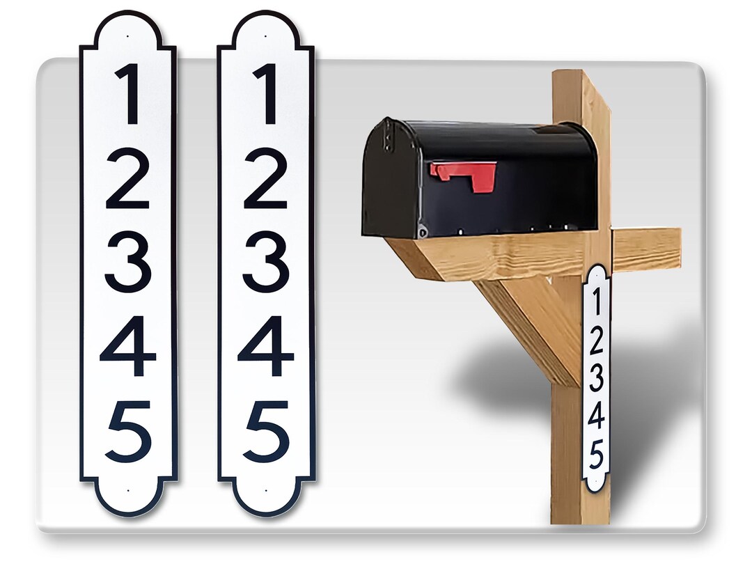 Reflective Mailbox Address Sign: Custom Vertical House Numbers - Etsy