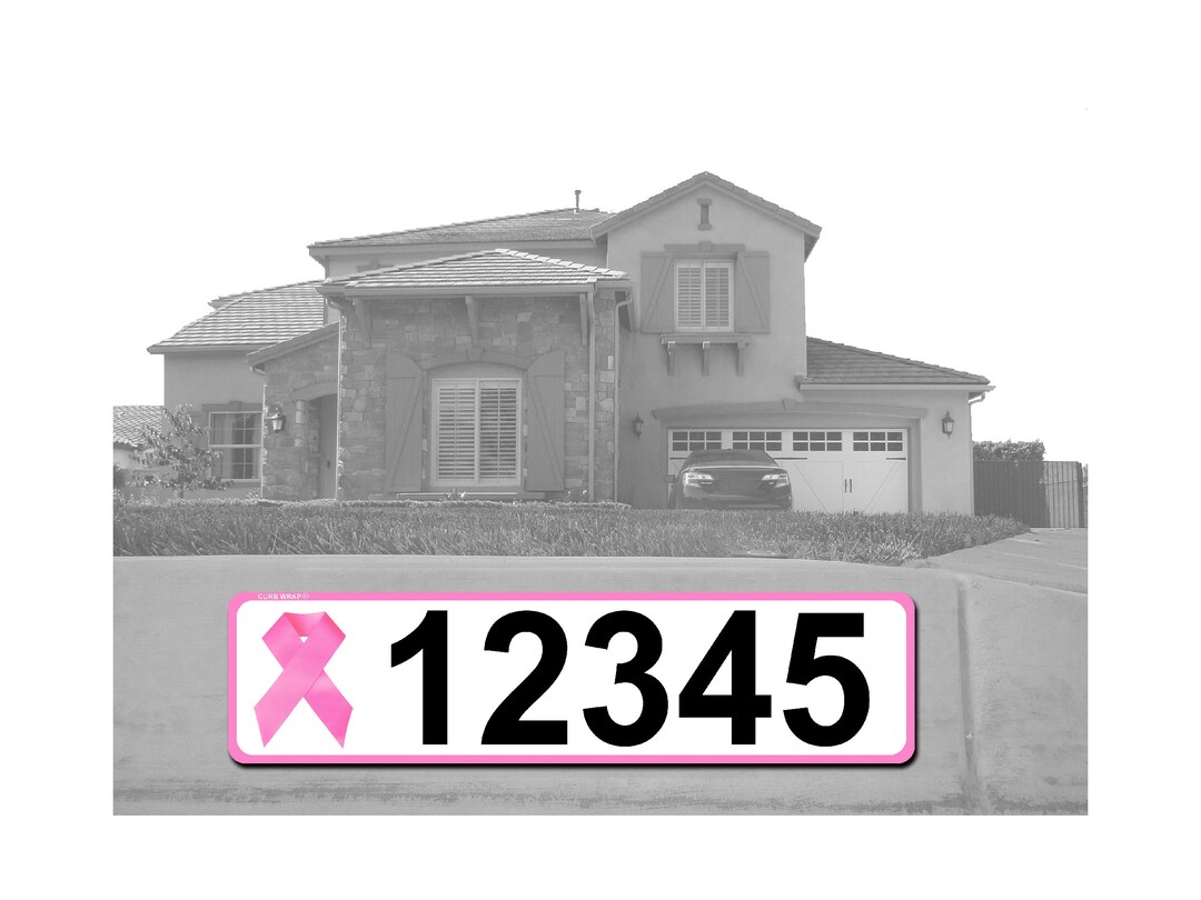 Curb Wrap Reflective Curb Numbers, Peel and Stick, Breast Cancer ...