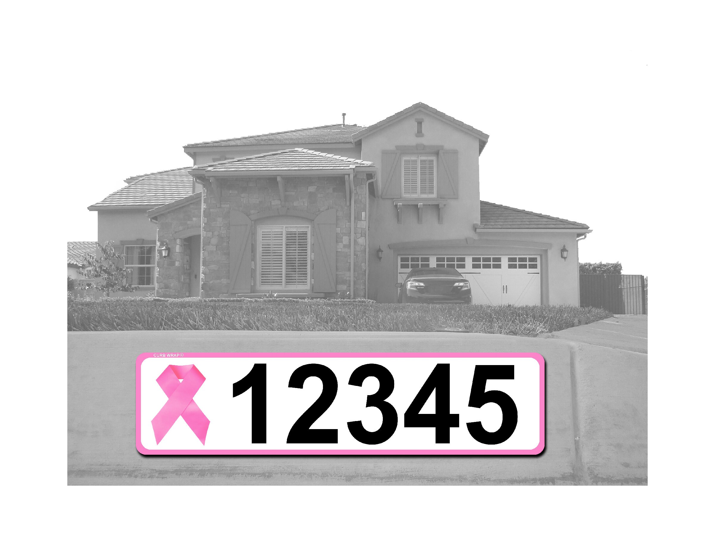 Reflective Curb Numbers Peel and Stick Breast Cancer - Etsy