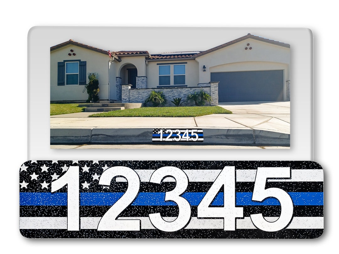 Custom Reflective Aluminum House Number Sign: Curb, Door, Wall - Etsy