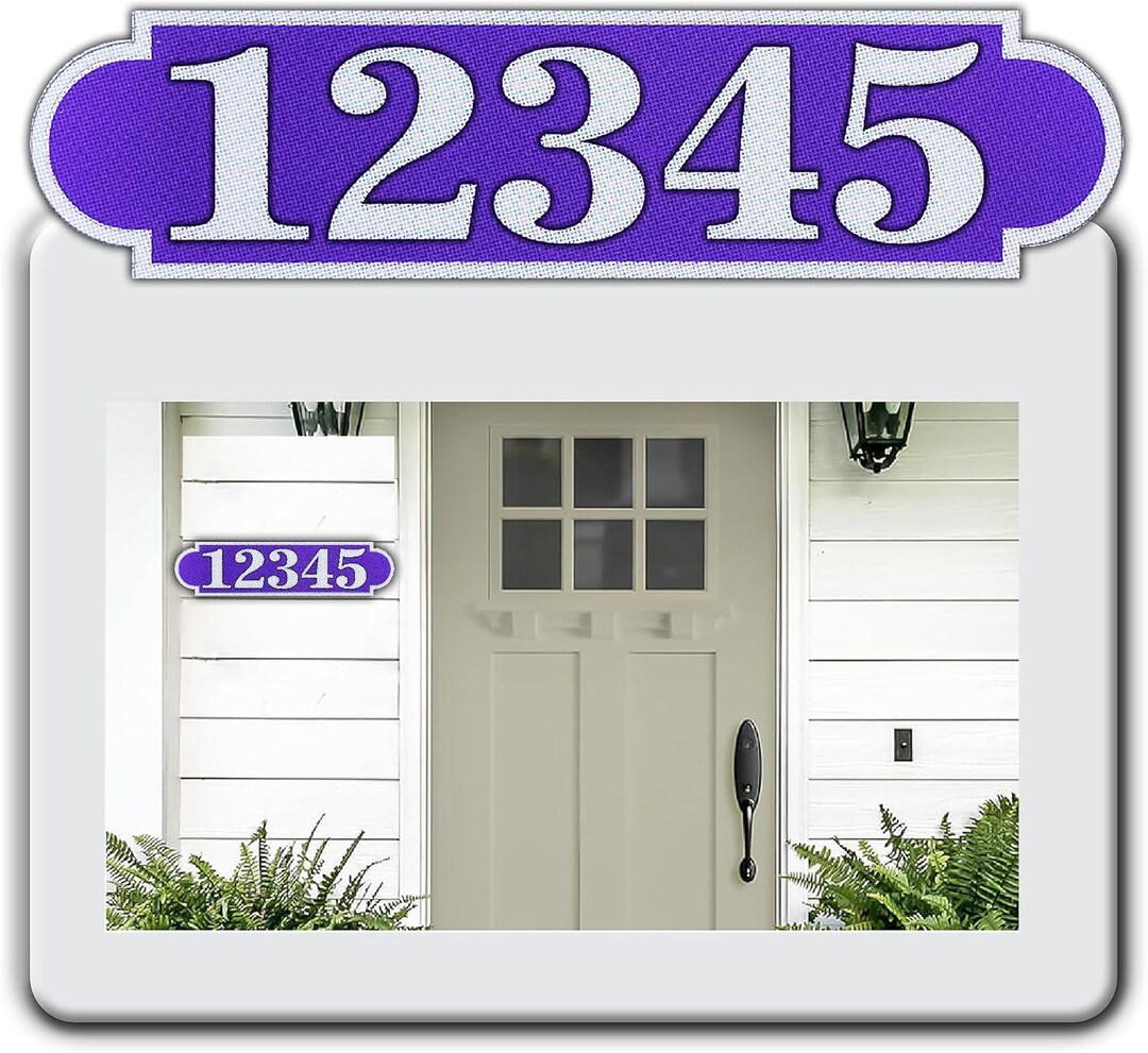 Curb-n-sign® Horizontal Fancy Address Numbers for Outside, Custom ...