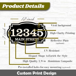 Custom Reflective House Address Sign: Aluminum Plaque, USA Made - Etsy