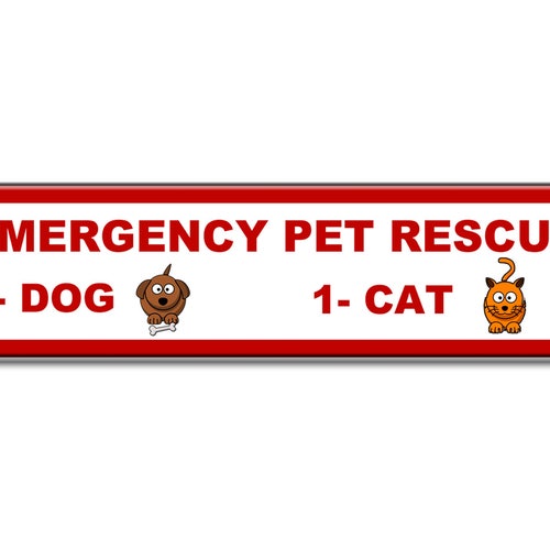 Two Emergency Pet Rescue Decals FREE SHIPPING Dog Lover Cat - Etsy