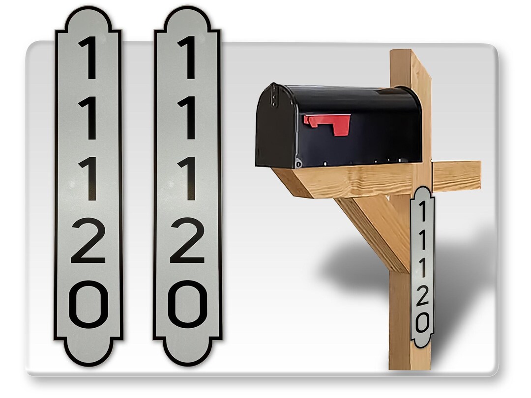 Reflective Mailbox Address Numbers: Custom Outdoor Sign, Silver ...