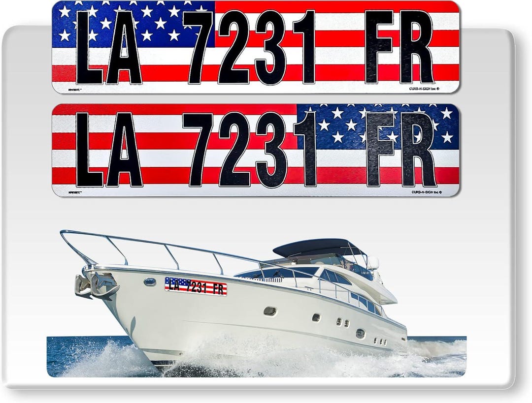 Reflective American Flag Boat Numbers: Waterproof Vinyl Decals (set of ...