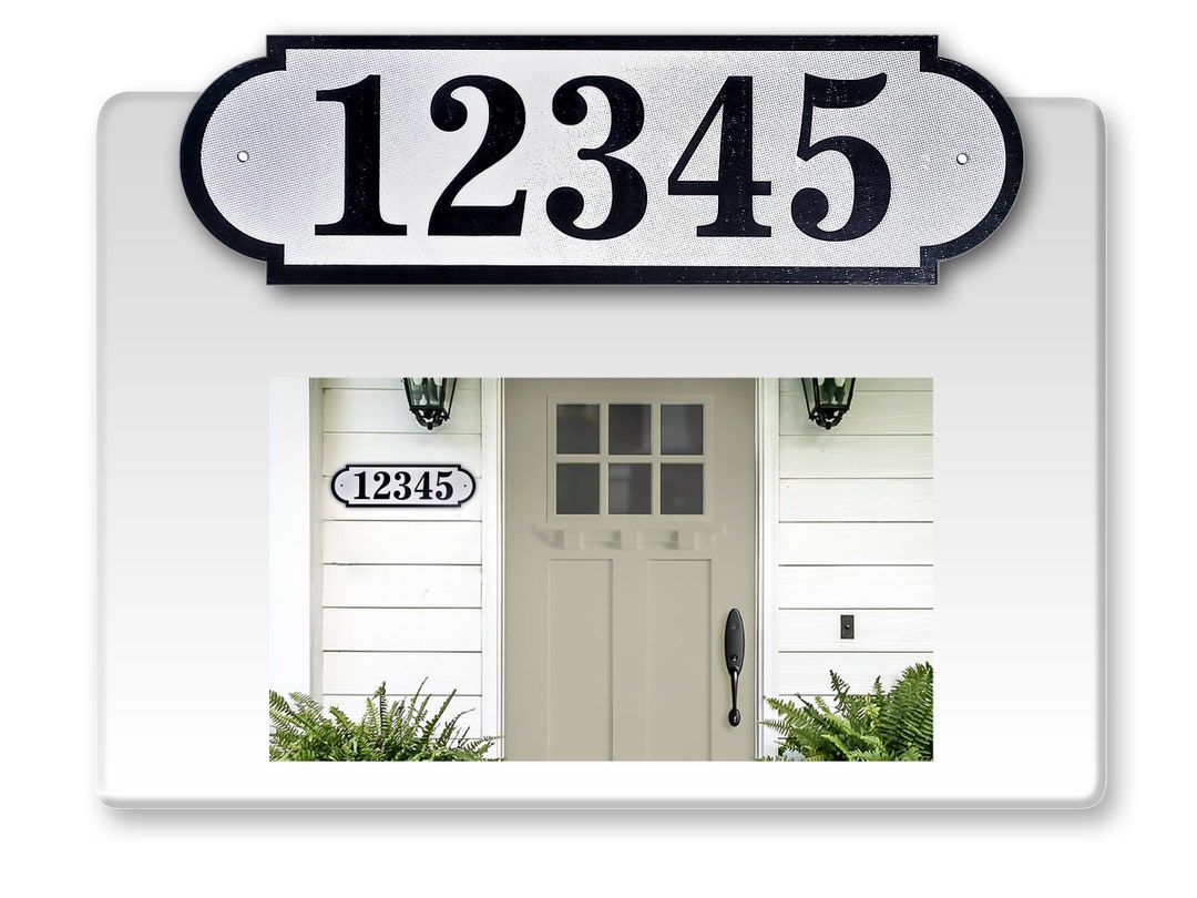 Curb-n-sign® Horizontal Fancy Address Numbers for Outside, Custom ...