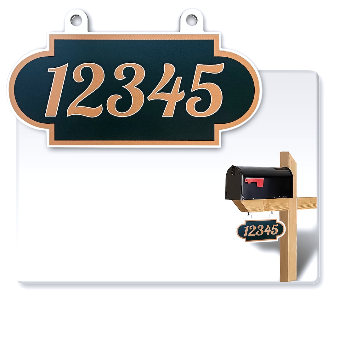 Reflective House Number Sign: Fancy Hanging Mailbox Address Plaque - Etsy