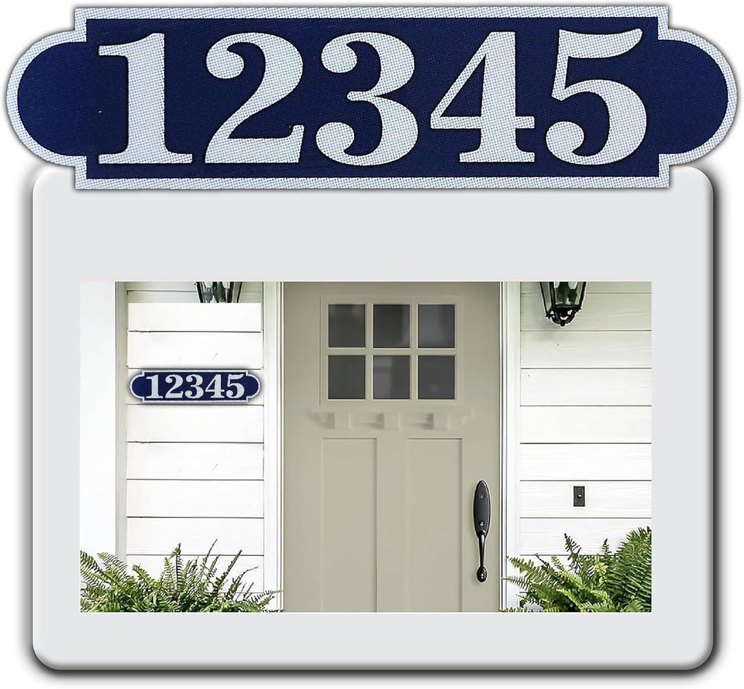 Curb-n-sign® Horizontal Fancy Address Numbers for Outside, Custom ...
