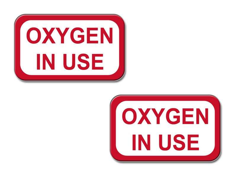 Curb-n-sign® 2 Pcs Oxygen in Use Sign, Oxygen Vinyl Decal Stickers ...