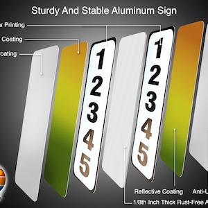 Curb-n-sign® Custom Double Sided Reflective 911 Address Aluminum Sign ...
