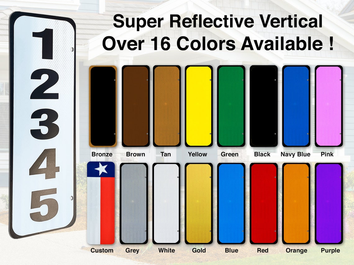 Curb-n-sign Custom Double Sided Reflective 911 Address - Etsy