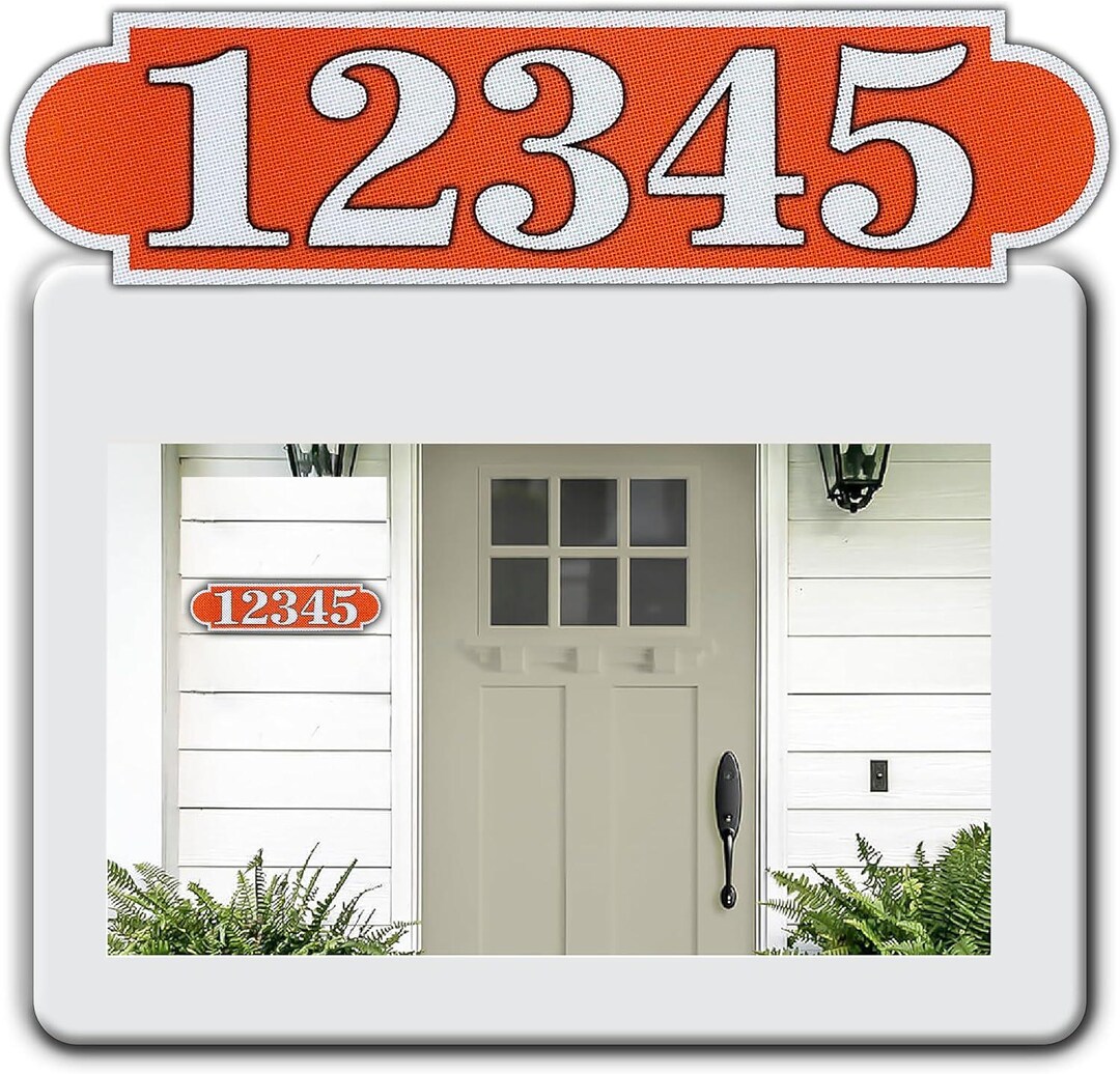 Curb-n-sign® Horizontal Fancy Address Numbers for Outside, Custom ...