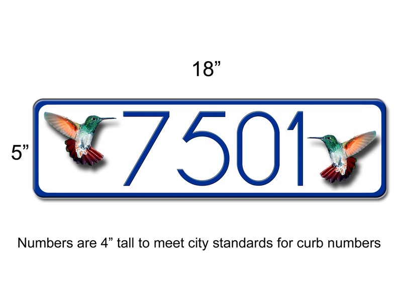 Curb-n-sign® Reflective Curb Address Plaque 5x18in Humming | Etsy