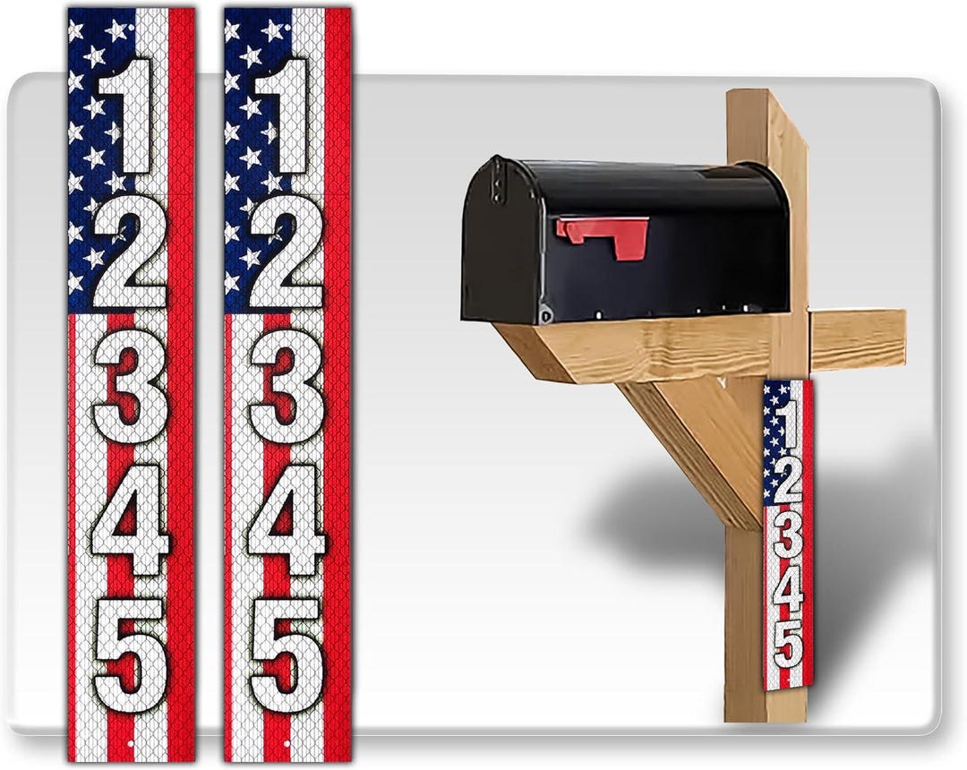 Reflective Mailbox Address Numbers: Aluminum Composite Curb Sign (3"x18 ...