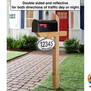 Curb-n-sign Hanging House Mailbox Address Sign, Made in USA Oval Shaped ...