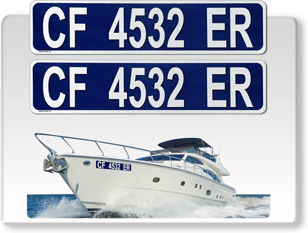 Reflective Navy Blue Boat Numbers: Waterproof Vinyl Decal (set of 2) - Etsy